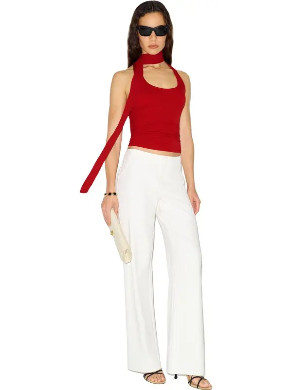 REFORMATION Knit Top With Scarf - Red