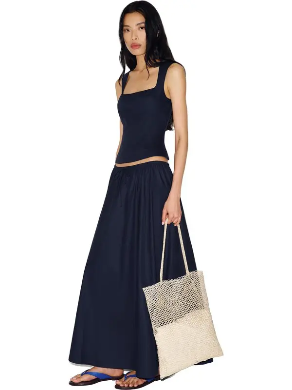 REFORMATION Tavish Linen Top - Blue