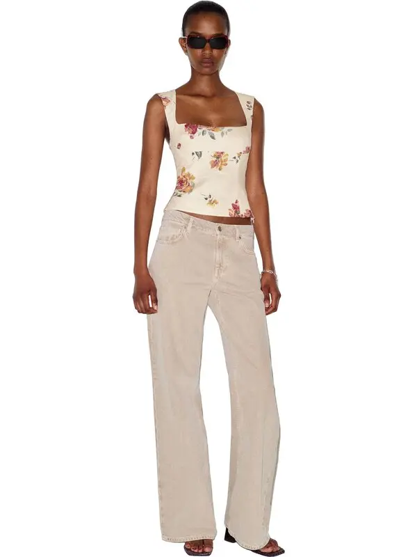 REFORMATION Tavish Linen Top - Ivory