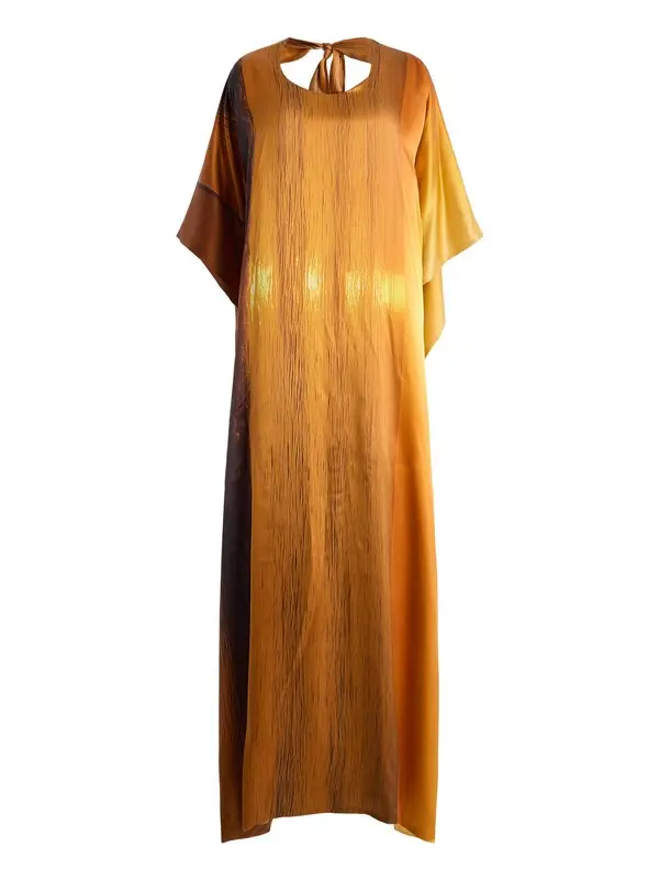 Marie Adam-Leenaerdt Landscape Silk Maxi Dress - Orange