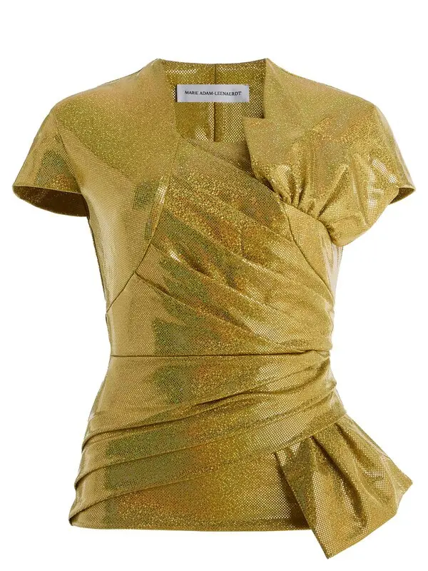Marie Adam-Leenaerdt Glittered Bolero Top - Gold