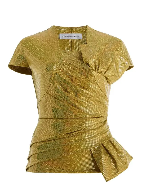Marie Adam-Leenaerdt Glittered Bolero Top - Gold