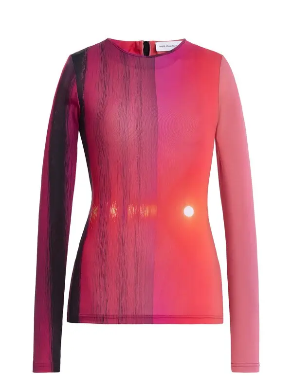 Marie Adam-Leenaerdt Printed Spandex Top - Pink