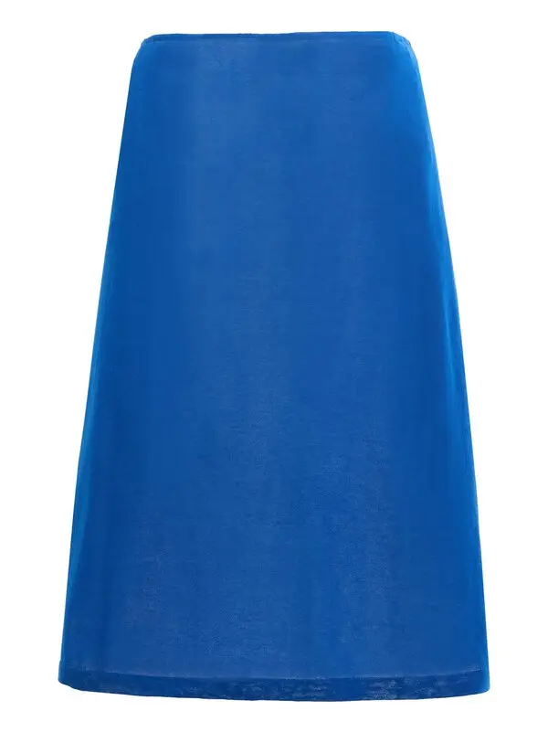 ZIAH Cotton-blend Sheet Knit Midi Skirt - Blue