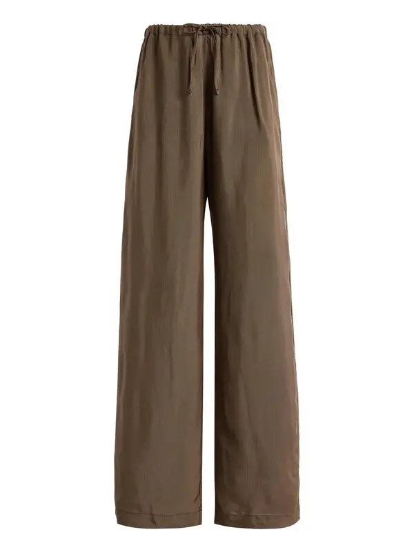 RÓHE Checked Wide-leg Trousers - Brown