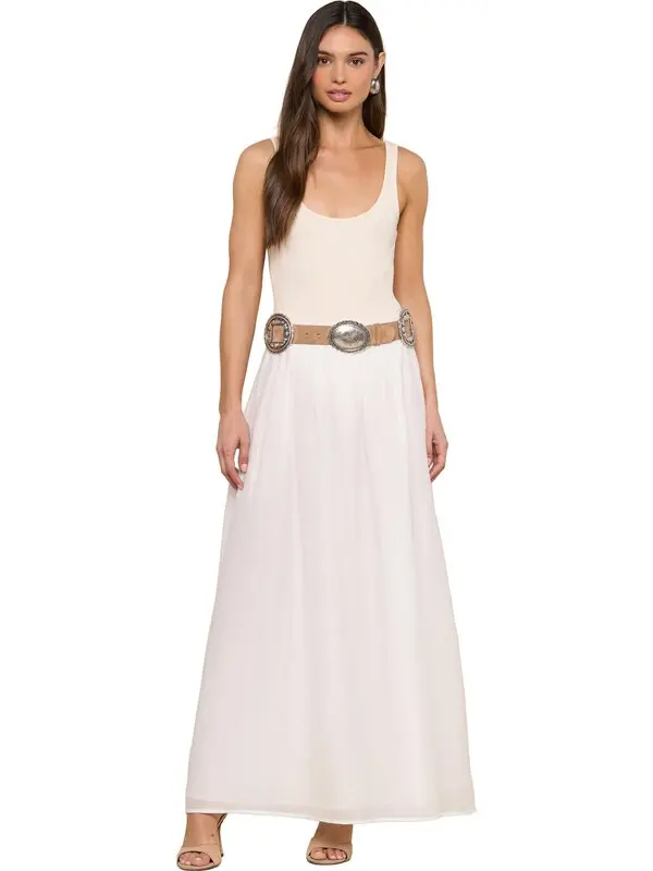 L'Agence Evangelina Maxi Skirt - Ivory