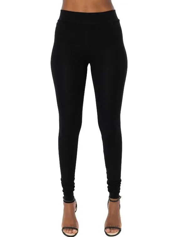 DAI MODA Banded Ankle Leggings - Black