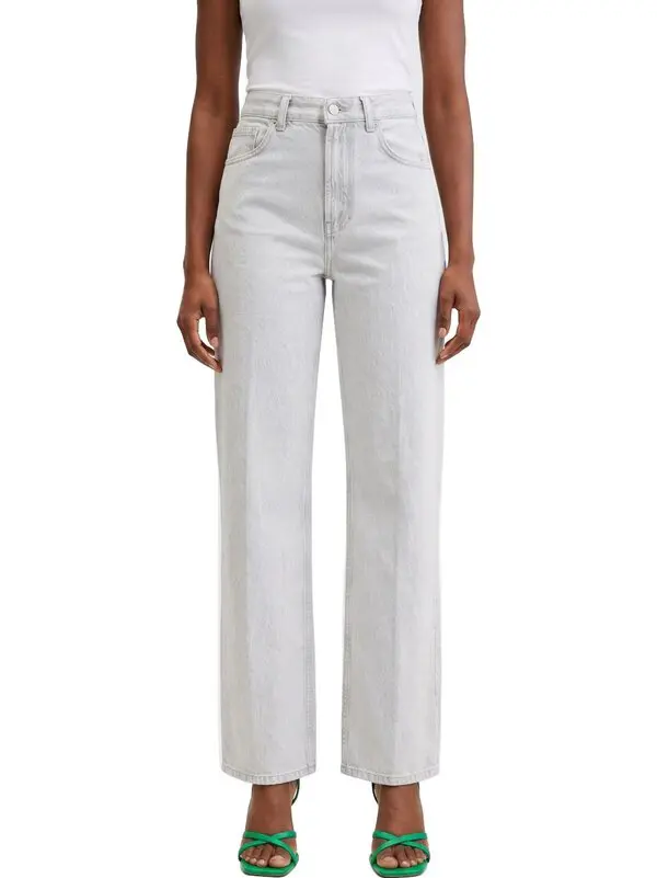 DONDUP High Rise Straight Leg Jeans - Grey