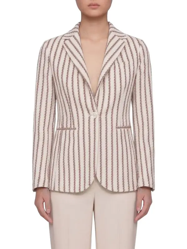 CIRCOLO 1901 Striped Jacket - Beige