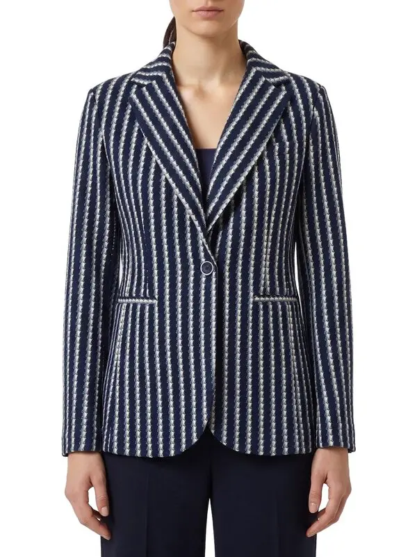 CIRCOLO 1901 Striped Jacket - Blue