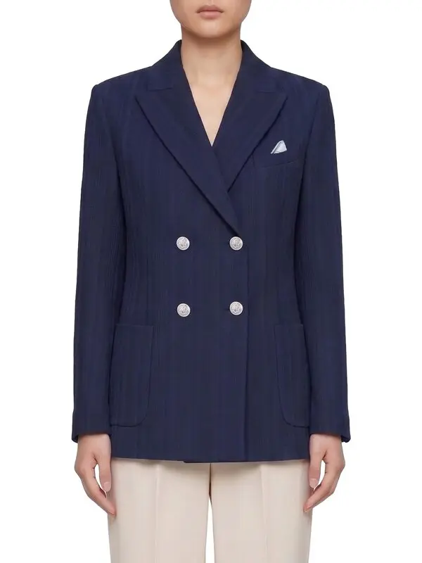 CIRCOLO 1901 Double Breasted Jacket - Blue