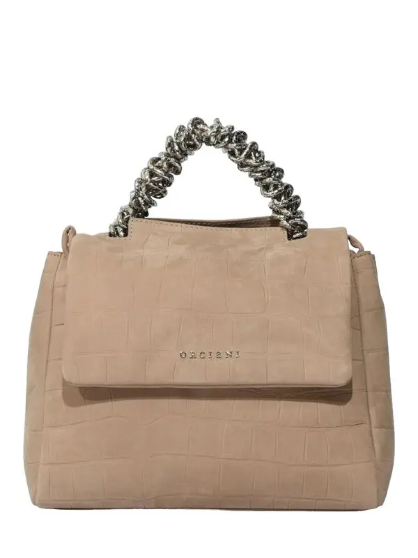 ORTIGNI Croc Effect Handbag - Milk