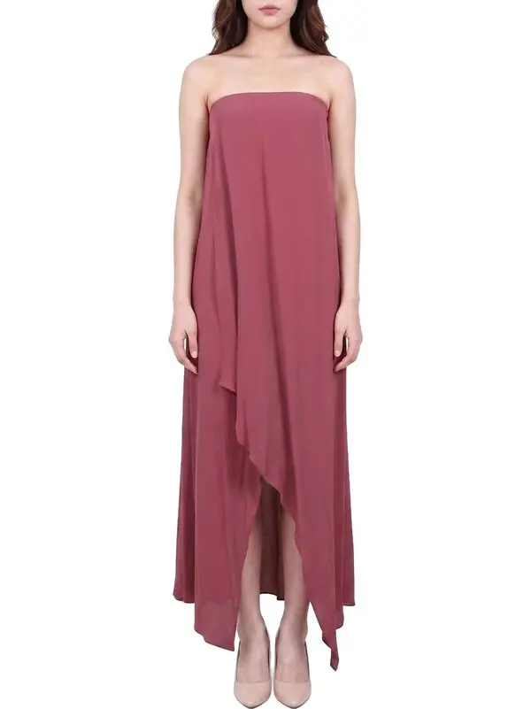 SEMICOUTURE Strapless Maxi Dress - Red