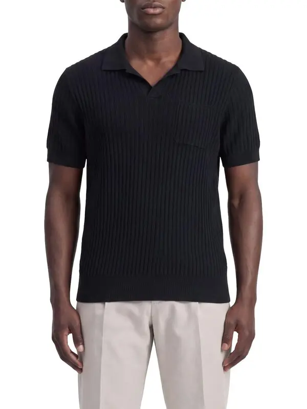 ROBERTO COLLINA Knitted Polo Shirt - Black