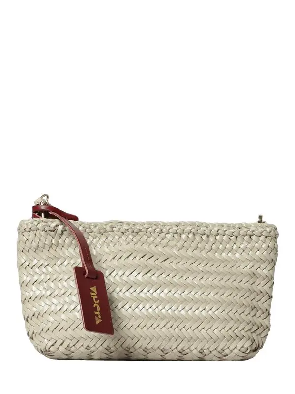 VIPERA Woven Crossbody Bag - Pearl