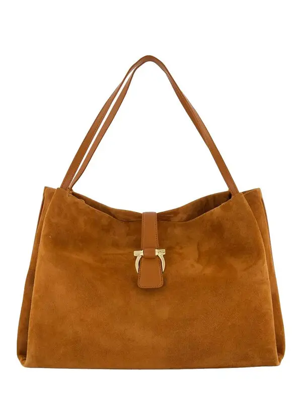 FERRAGAMO Suede Shoulder Bag - Beige