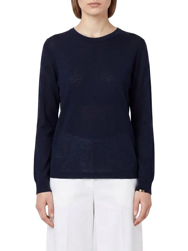 Extreme Cashmere Crew Neck Pullover In Merino Wool And Cashmere - Blue
