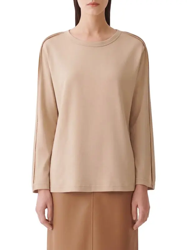 Fabiana Filippi Long Sleeve Crewneck T-shirt - Beige