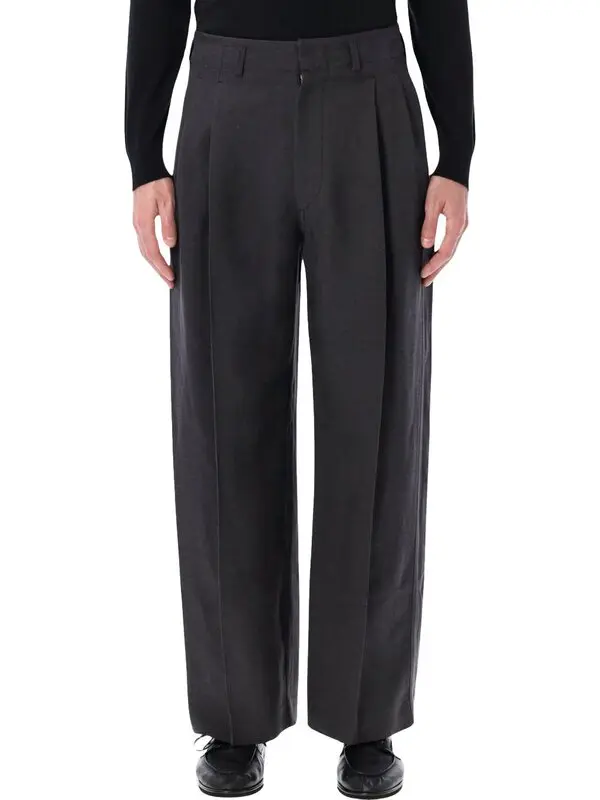 LEMAIRE Pleated Trousers - Black