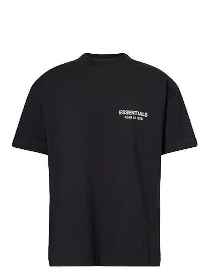 Fear Of God Logo-embroidered Cotton T-shirt - Jet Black
