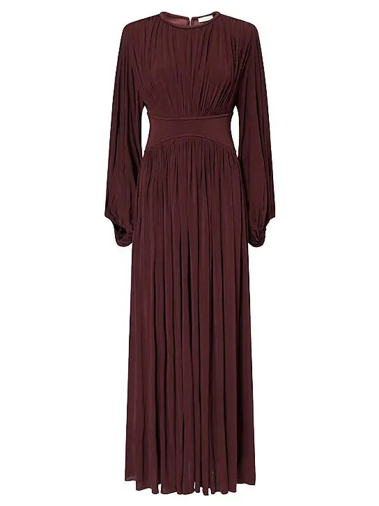 Zimmermann Draped Jersey Maxi Dress - Mahogany