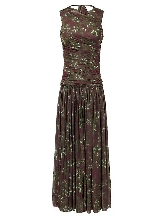SIEDRES Floral-print Open-back Maxi Dress - Multi