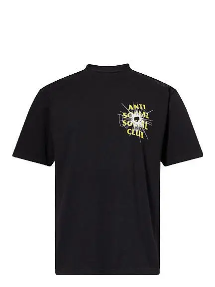 ANTI SOCIAL SOCIAL CLUB Printed Crewneck Cotton T-shirt - Black
