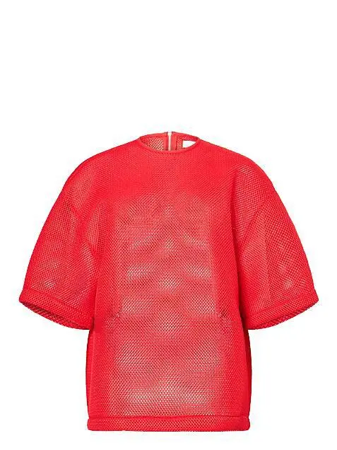THE FRANKIE SHOP Nela Boxy-fit Mesh T-shirt - Red