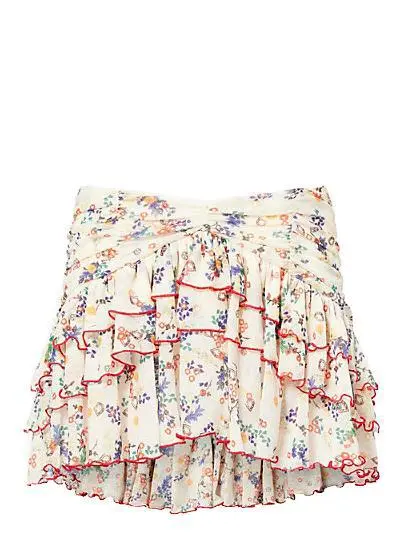 SIEDRES Kaia Floral Print Ruffled Mini Skirt - Multi