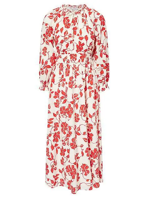 Rails Matia Floral-print Cotton Midi Dress - Red Jasmine