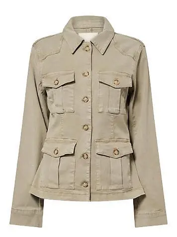 Paige Stacey Flap-pocket Stretch-woven Jacket - Vintage Oak Moss