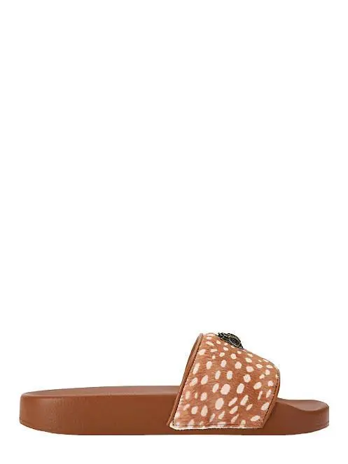 Kurt Geiger Meena Eagle Leather Slides - Camel/oth