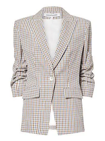 Veronica Beard Clayton Checked Cotton Blazer - Acorn Multi