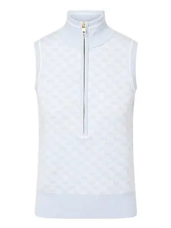 Varley Vincent Half-zip Knit Vest - Xenon Blue / White