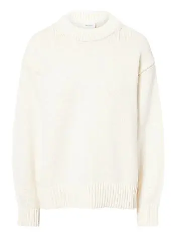 REFORMATION Cove Crew-neck Cotton Knit Jumper - Fior Di Latte