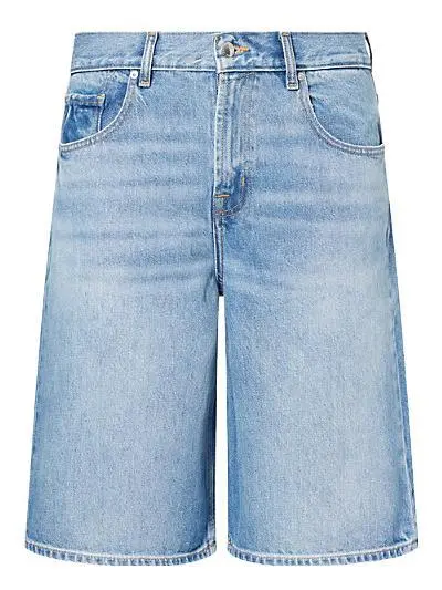 7 For All Mankind Wide-leg Cotton Denim Shorts - Mason
