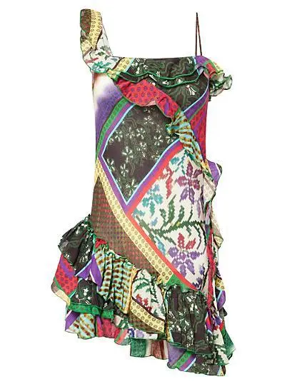 SIEDRES Patchwork-print Cotton-blend Mini Dress - Multi