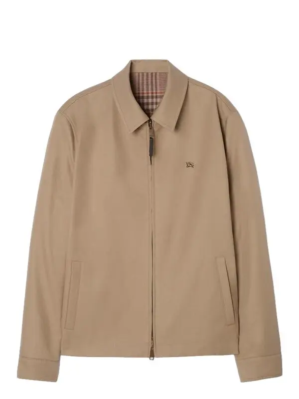 Burberry Reversible Tropical Gabardine Bloomsbury Harrington Jacket - Honey Beige