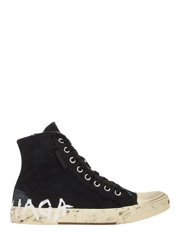 Balenciaga Paris Graffiti High-top Sneakers - Black