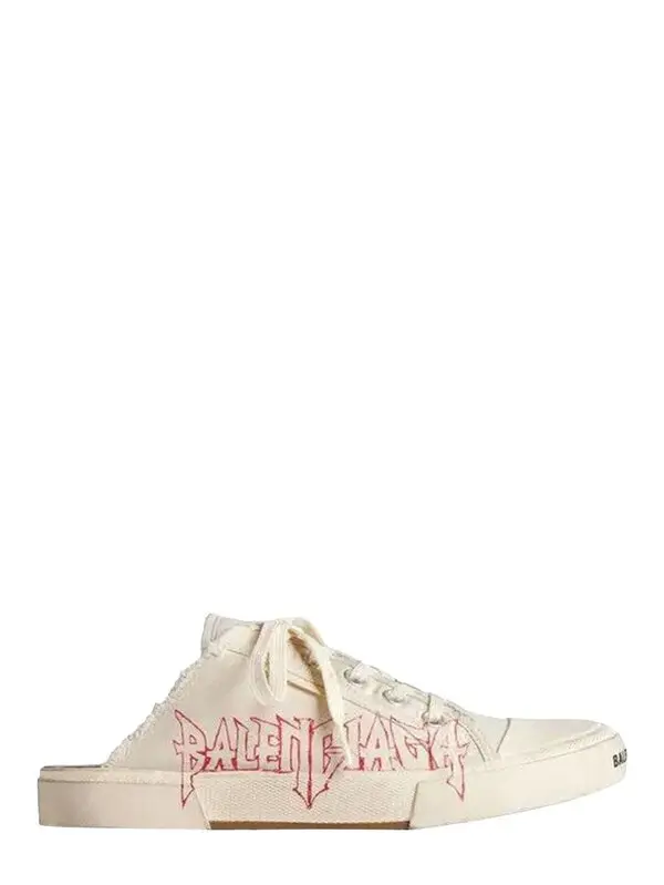 Balenciaga Graffiti Paris Mule - White