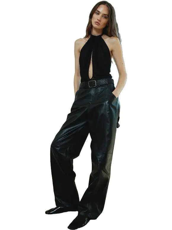 Yigal Azrouël Kaia Halter Top - Black