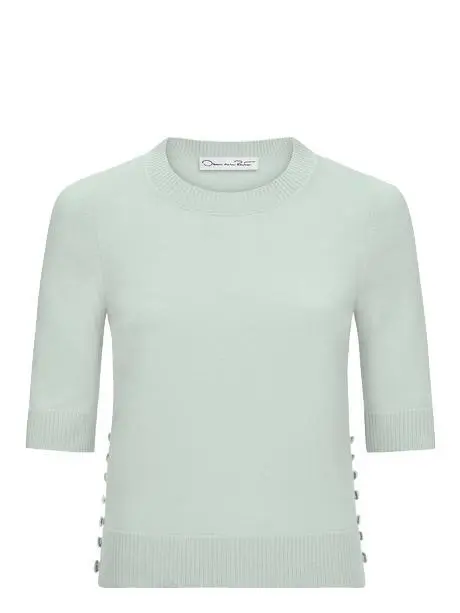 Oscar De La Renta Button-detail Pullover - Natural