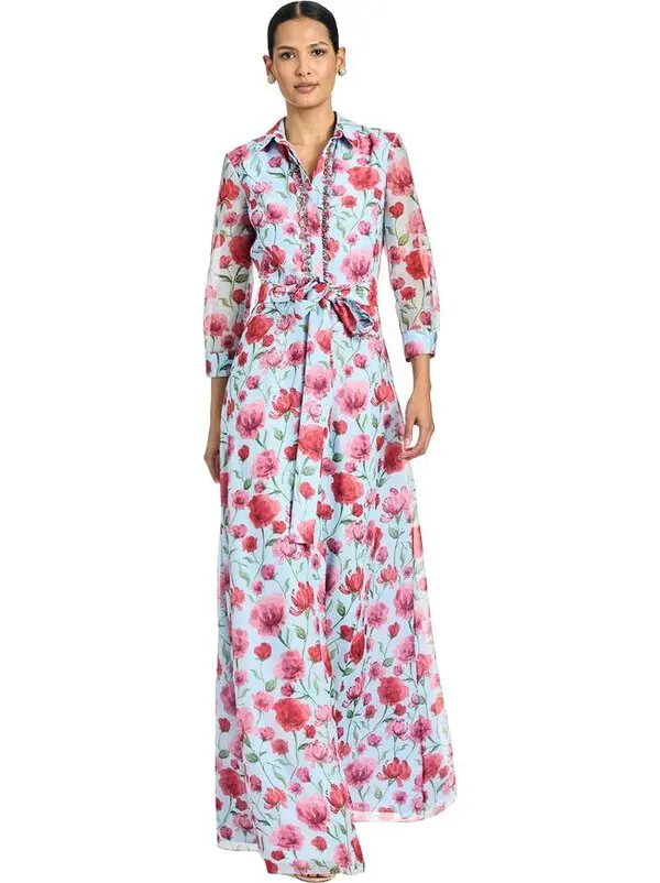 Sachin & Babi Addison Floral-print Gown - Red