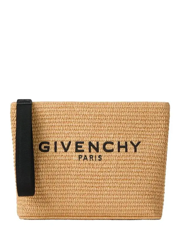 Givenchy Raffia Logo Pouch - Nude & Neutrals