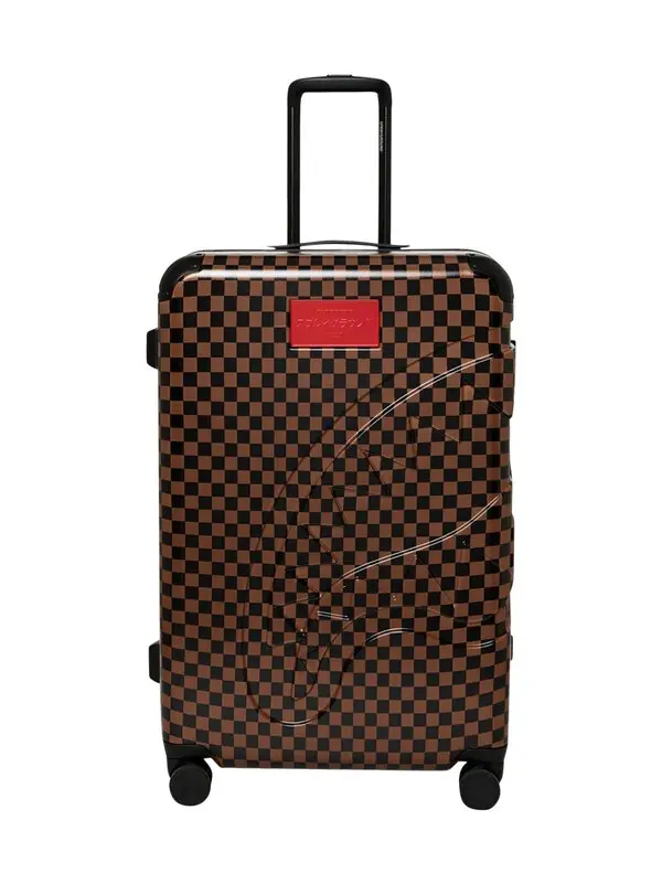 SPRAYGROUND Embossed Check Cabin Suitcase - Brown