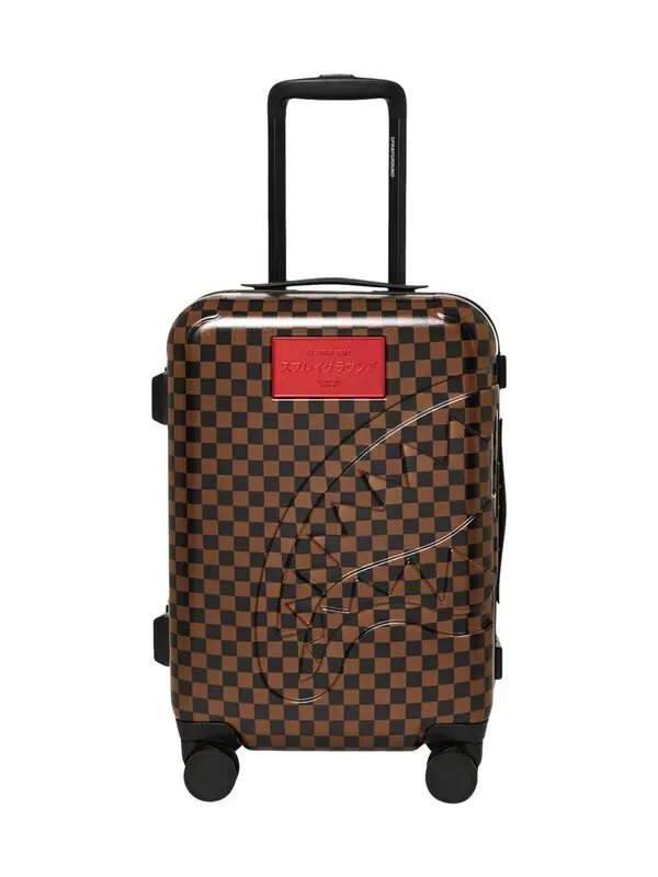 SPRAYGROUND Embossed Check Cabin Suitcase - Brown