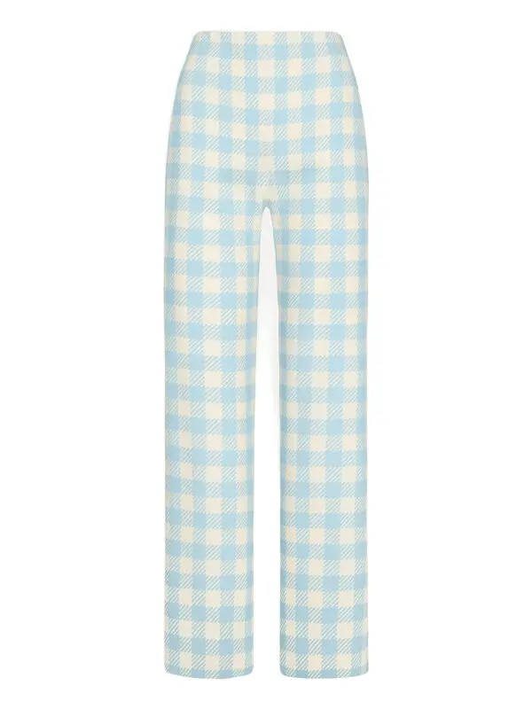 Oscar De La Renta Gingham Wool-blend Straight Leg Pant - One-color