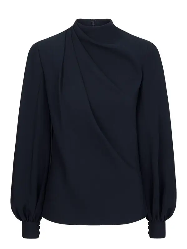 Oscar De La Renta Draped Georgette Blouse - One-color