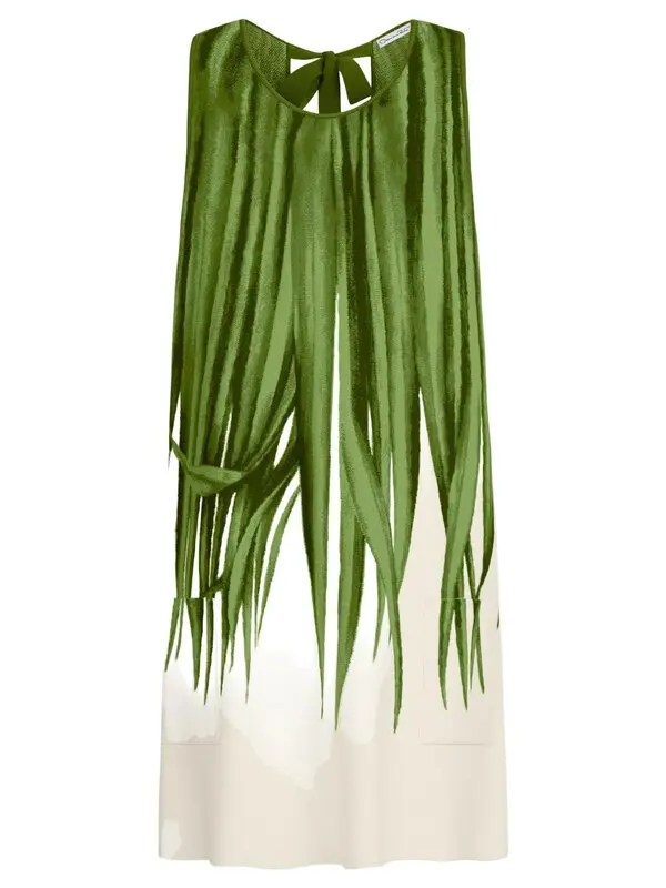 Oscar De La Renta Palm Leaves Jacquard Shift Dress - One-color