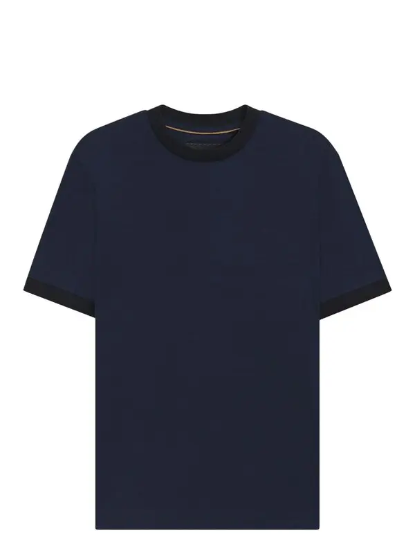 BOSS Luxe Travel Wool T-shirt With Fk Collar - Light Blue